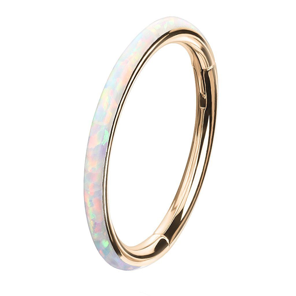 Taffstyle Nasenpiercing Piercing Segmentring Scharnier Clicker mit Opal, Septum Helix Lippe ...